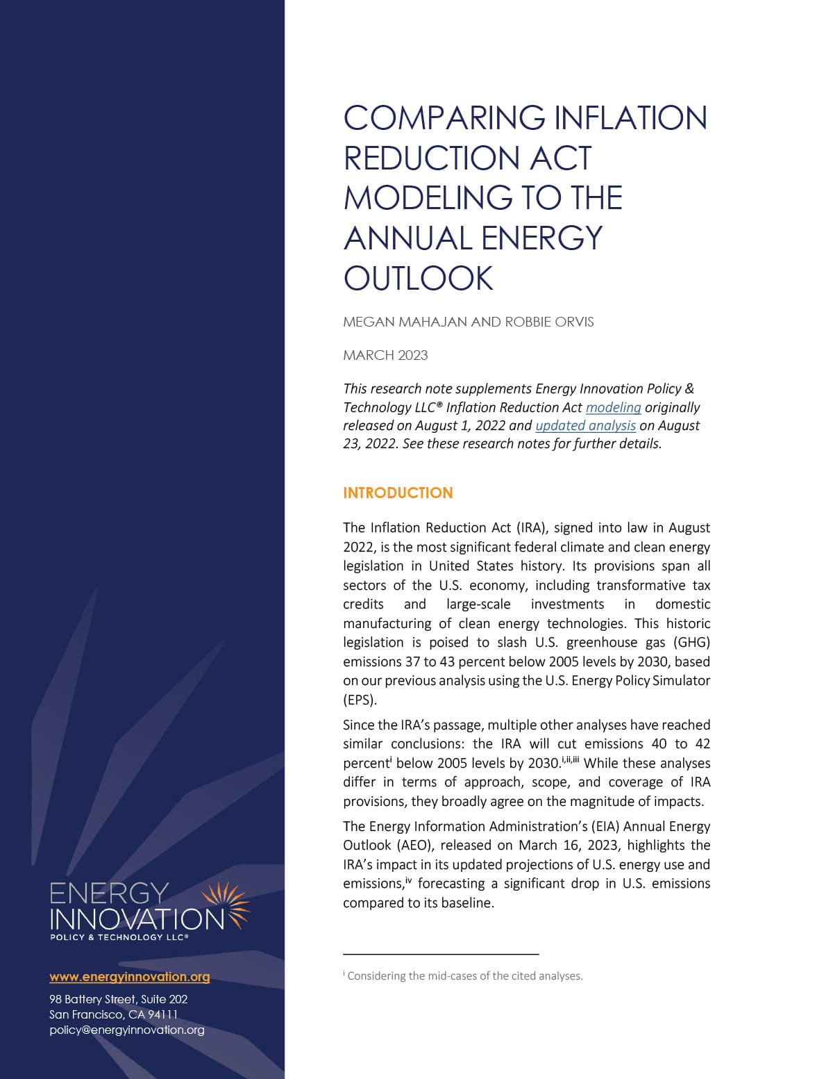 Comparing Inflation Reduction Act Modeling To The Annual Energy Outlook ...